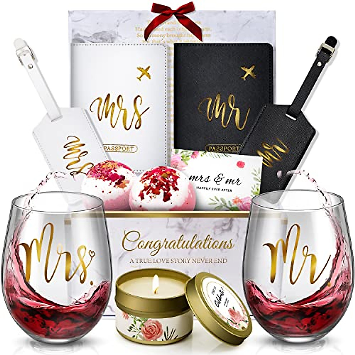 Wedding Gifts Engagement Gifts for Couples Valentines Day Gifts for Her Him Gifts for Bride and Groom Newlywed Mr and Mrs Gifts Bride To Be Gifts Honeymoon Essentials,Anniversary,Just Married,Travel