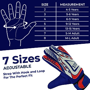 EFAH SPORTS Soccer Goalie Goalkeeper Gloves for Kids Boys Children Football Gloves with Strong Grips