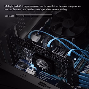 BEYIMEI PCIE 16X SATA Card 24 Ports, 6 Gbit/s SATA 3.0 PCIe Card, PCIe to SATA Controller Expansion Card (6 ASM1064 + 1 ASM1812)