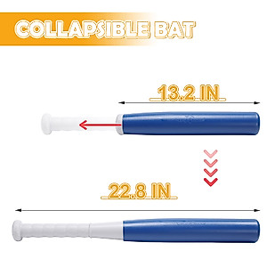 EagleStone 2 in 1 T Ball Set for Kids 3-5, Tee Ball Set for Toddlers with Step on Pitching Machine, Adjustable Batting Tee, Tball Bat and 6 Balls, Outdoor Baseball Christmas Toy Gift for Boys & Girls