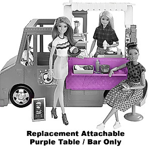 Barbie Replacement Parts Doll Fresh 'n Fun Foodtruck Playset - GMW07 ~ Replacement Attachable Purple Table / Bar