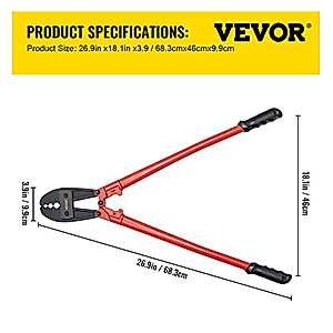 VEVOR 30 Inch Hand Swager Crimper 3 Cavity 5/32" 1/4" 5/16" Swaging Tool for Copper & Aluminum Oval Sleeves & Stop Sleeves Wire Rope Crimping Tool Propress Swage Tool Long Handle Labor Save