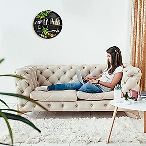 Crescent Moon Shelf Wall Decor - Black, Unique, Moon Shaped Floating Shelves for Crystal, Stones, Essential Oil Display Holder - Wooden Boho Wall Decor for Bedroom, Dorm, Living Room, Nursery