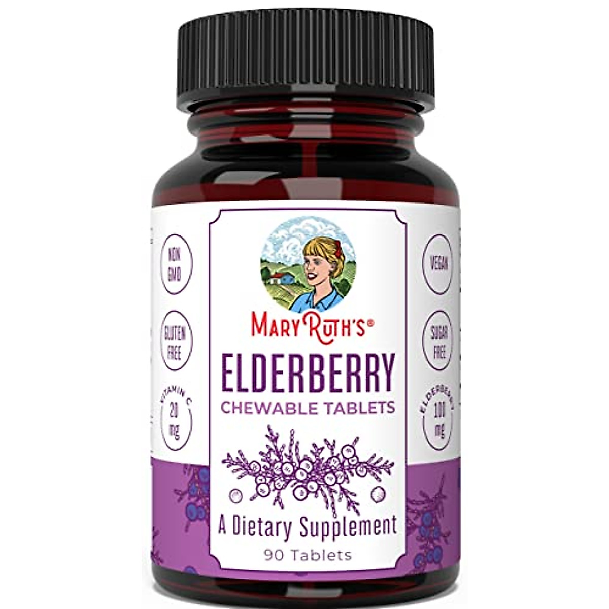 Liquid Ionic Zinc & Elderberry Tablets Immunity Bundle by MaryRuth's | Organic Glycerin + Zinc Sulfate, 4oz | Elderberry + Vitamin C Chewable Tablets, 90ct | Formulated for Kids & Adults