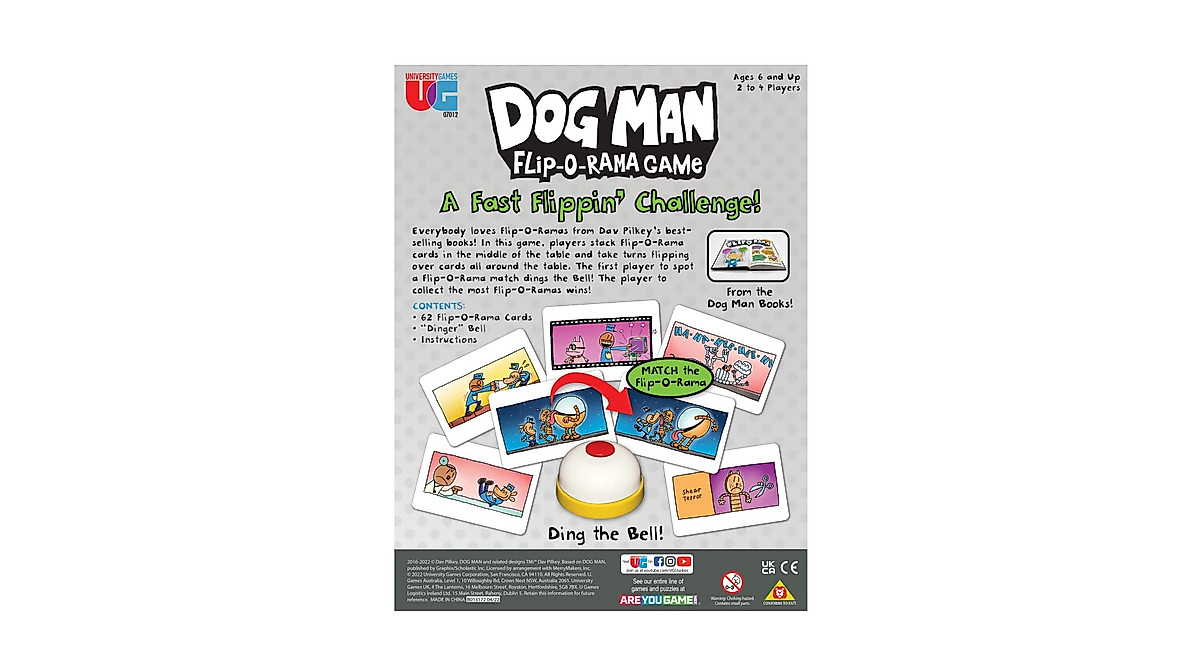 Dog Man Flip-o-Rama Card Game - Fun Family Matching Game for Kids