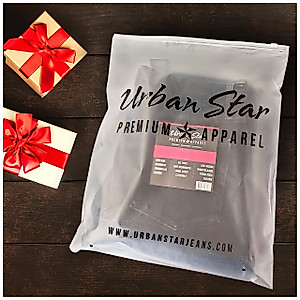 Urban Star Mens Jeans Relaxed Fit – Straight Leg Stretch Jeans for Men – Ultimate Comfort Superflex Pants Black 38W x 32L