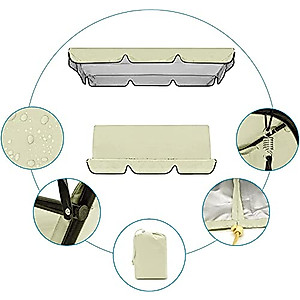KFJZGZZ Replacement Cover Swing Ceiling Cloth Rain Cover Outdoor Awning Courtyard Patio Lawn & Garden Tree Swing for Adults Couch (0-Beige, One Size)