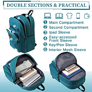 VASCHY School Backpack, Unisex Large Bookbag Schoolbag Casual Daypack for High School/College/Teens/Travel/Work for Men Women