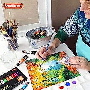 Shuttle Art Acrylic Paint Set, 15 x 12ml Tubes Artist Quality Non Toxic Rich Pigments Colors Perfect for Kids Adults Beginners Artists Painting on Canvas Wood Clay Fabric Ceramic Crafts