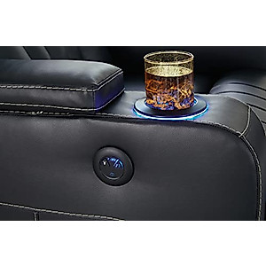 Signature Design by Ashley Center Point Urban Faux Leather Tufted Zero Wall Recliner, Black