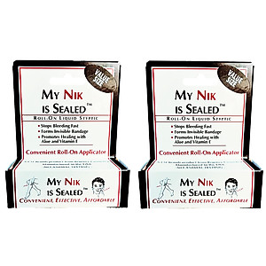 COSMETICALLY SEALED My Nik Is Sealed Roll-On Liquid Styptic | 2 PACK 12ml Value Size | First Aid in a Tube | Made in USA