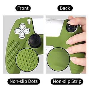 JYXETOV PS5 Controller Skin Cover Case Silicone Protective（27 Options, Free 8 Button caps, Suitable for Original Charger, Non-Slip Design, Double-Sided Printing Pattern）