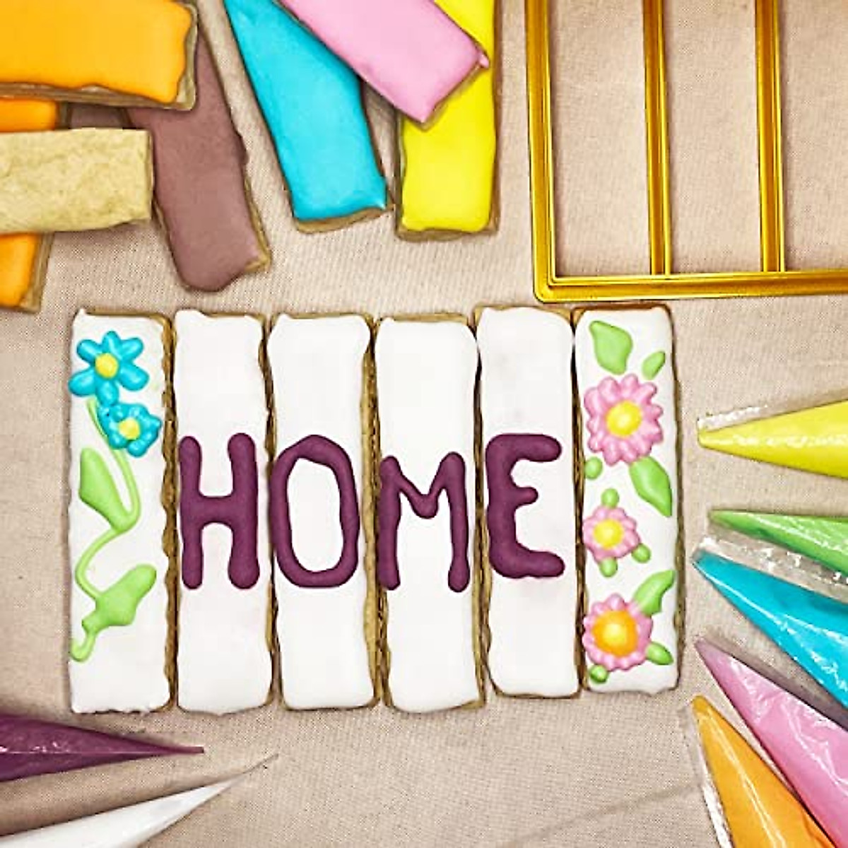 4 x 1 Inch Cookie Stick Cutter, Multi Cutter for 6 pieces, Rectangle-Shaped Dough, Fondant Multicutter (Cookie Sticks (4x1 inch))