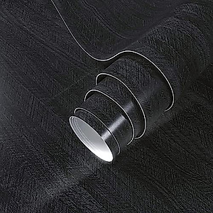 VIOPVERY Contact Paper 15.7"x78.7" Wood Wallpaper Peel and Stick Black Wood Grain Wall Paper Waterproof Easily Removable Self-Adhesive Film Wall Covering for Kitchen Countertop Cabinet Shelf Liner