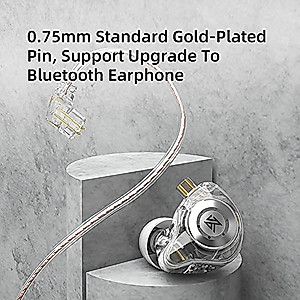 Sicanal KZ EDX PRO HiFi Earphone 1DD Dual Magnetic Circuit Dynamic Drive Music Earbuds Sports Headphone Noise Cancelling Headset with Detachable Upgraded Cable (Black, Without Mic)