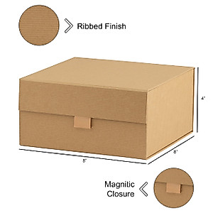 Brown Kraft Gift Box 8x8x4 Inches 20 PACK, Great for All Occasions Boxes for Gifts, Cupcake Box, Cake Box, Craft Box