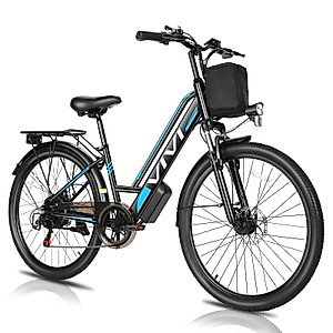 Vivi Electric Bike 500W, 26" Ebike for Adults Electric Bicycle Step Through with Removable 36V 288Wh Lithium Battery, 20MPH Commuter Ebike, Up to 50 Miles, Cruise Control, Professional 7 Speed