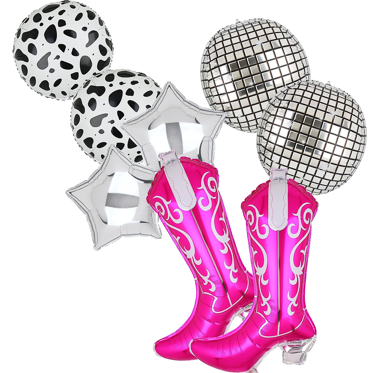 Western Cowgirl Party Decorations Let's Go Girls Disco Cowgirl Last Rodeo Bachelorette Theme Cow Balloon Cowgirl Boot Balloons Birthday Party Decor Supplies 10 Pcs