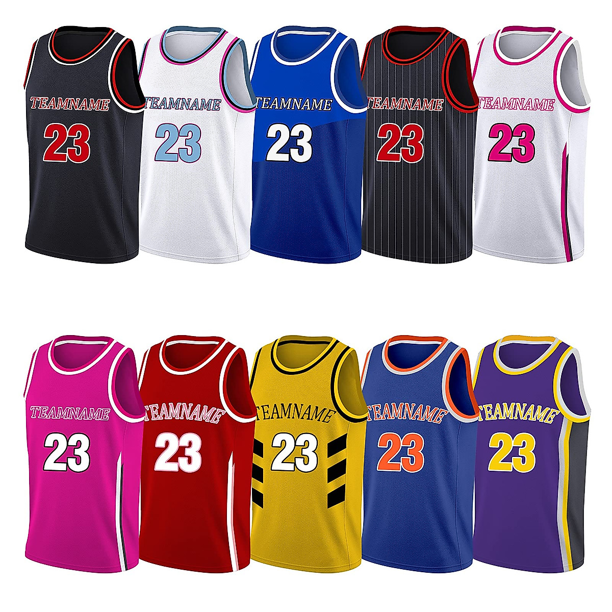 Custom Basketball Jersey Men Personalized Team Customize Sports Shirt Print Team Name & Number for Women Dress/Kids/Youth