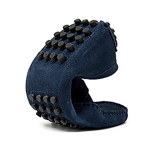 Go Tour Men's Penny Loafers Moccasin Driving Shoes Slip On Flats Boat Shoes Dark Blue 42