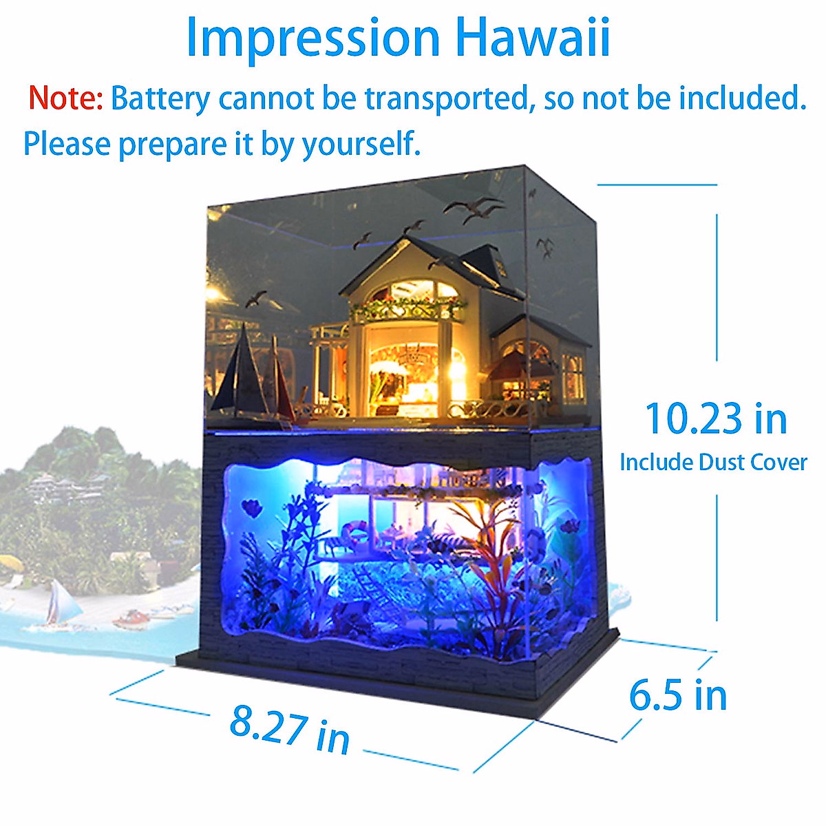 UniHobby DIY Miniature Dollhouse Kit,UniHobby DIY Dollhouse kit Tiny House Wooden Toy Gift with Furniture Dust Proof LED Lights for Adults