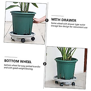 MERRYHAPY Flower Pot Tray Plastic Flower Pot L Brackets Heavy Duty Swivel Caster Wheels Movable Plant Pot Rolling Planter Caddy Flower Pot Caddy Pallet Pot Flowerpot Tray Plant Stands Grey