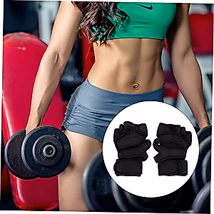 DOITOOL 1 Pair Sports Palm Athletic Gear Gloves for Men Bike Gloves for Men Thumb Support Weightlifting Half Finger Gloves Hand Stop Rubber Black Sports Training Gloves Non-Slip Gloves Man