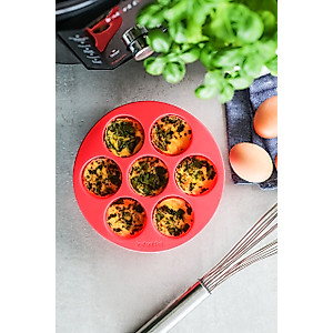 Instant Pot - 5252242 Instant Pot Official Silicone Egg Bites Pan with Lid, Compatible with 6-quart and 8-quart cookers, Red