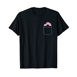 Eat Strawberry Donut Anytime - Strawberry Donut Fake Pocket T-Shirt
