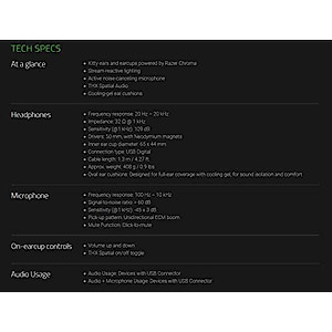 Razer Kraken Kitty - Gaming Headset (The Cat Ear Headset with RGB Chroma Lighting, Microphone with Active Noise Reduction, THX Spatial Audio, Controls on The Ear Cup) Pink/Quartz