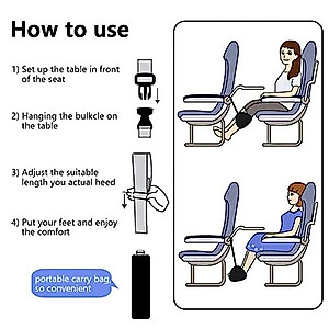 Airplane Travel Footrest Portable Foot Hammock for Long Flight Bus Train Office Home -Foot Rest Under Desk for Office Helps to Prevent Swelling and Soreness