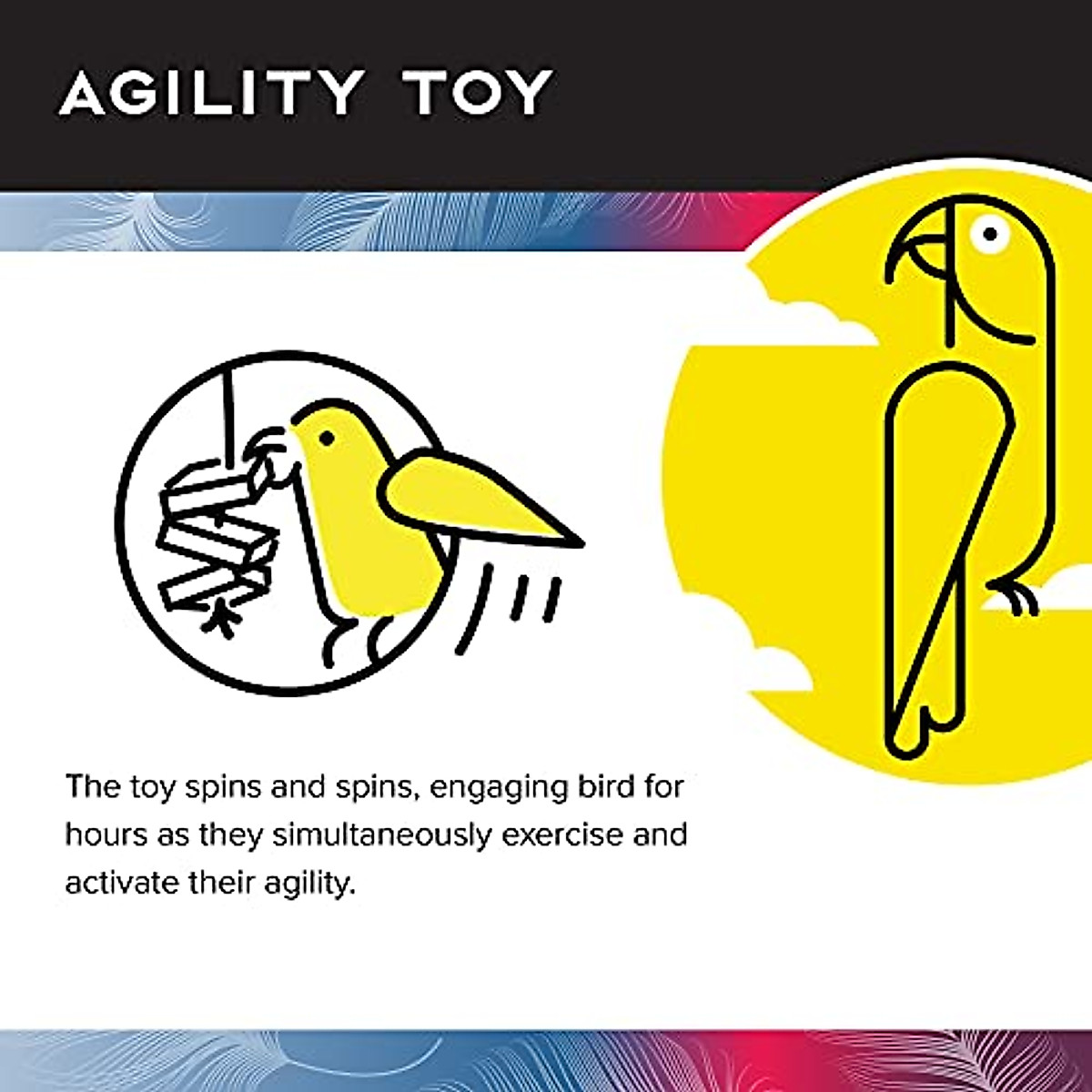 Featherland Paradise Bird Cage Toy, Bird Toys for Parrots, Parakeets, Small and Medium Birds