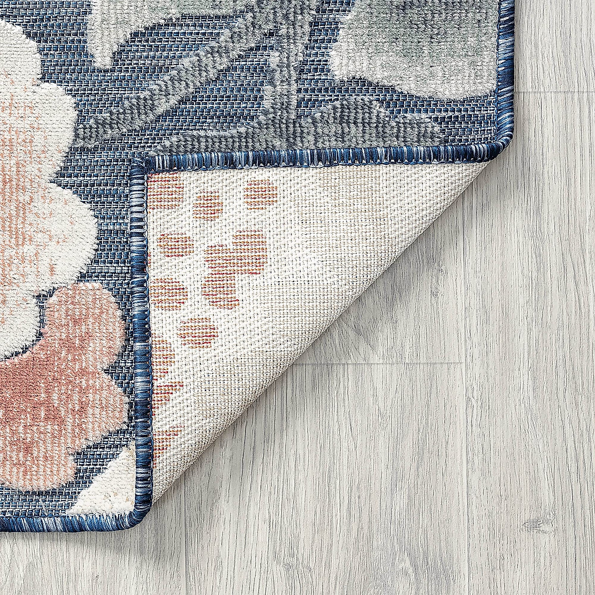 Water Resistant Modern 2x3 Indoor Outdoor Patio Rug | Floral, Small Outdoor Rugs for Patios, Deck, Porch, Entryway | Outside Area Rug | 1'11'' x 3'