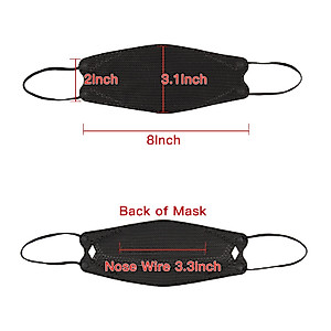 KF94 Mask (30 Pcs ) Black Disposable Face Masks 4-Ply Dust Mask Breathable for Adults Women Men Girls Boys Teen Youth (Black, 30 pack)