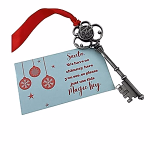 Santa's Magic Key for House with No Chimney Ornament, Christmas Ornament, Skeleton Key Santa Key, Santa Claus Decoration, Santas Key, Keys, Ornaments, Enchanted, Clause, Decorations, Christmas Eve