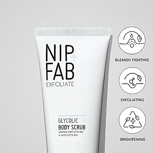 Nip+Fab Glycolic Fix Body Scrub, 6.70 Fl Oz, with Glycolic Acid, Salicylic Acid, Shea Butter, Exfoliating and Moisturizing the Skin | Vegan, Cruelty Free, Sulphate Free