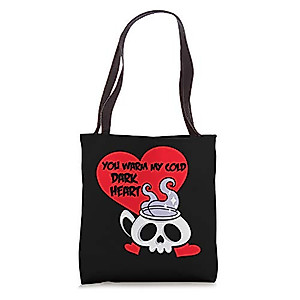 Gothic Valentine's Day Coffee Skull Emo Goth Horror Funny Tote Bag