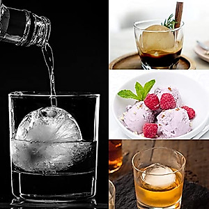 Ice Cube Trays Silicone, Sphere Ice Ball Maker with Lid for Whiskey and Cocktails & Bourbon, Reusable and BPA Free 1 Pack (7 ball ice tray)