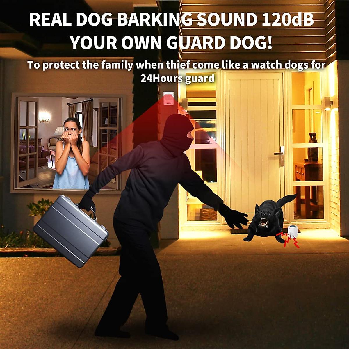 Dog Barking Alarm Motion Detector Outdoor Barking Motion Sensor 1000 FT Range Dog Alarm Home Security