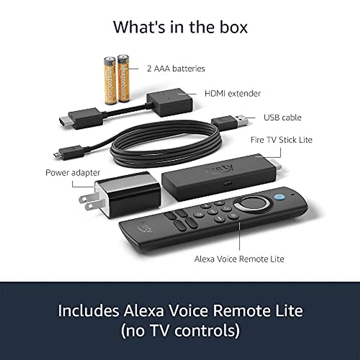 Like-New Fire TV Stick Lite, free and live TV, Alexa Voice Remote Lite, smart home controls, HD streaming
