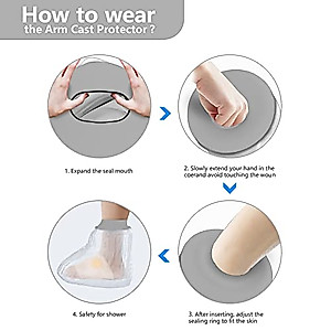 Divvsck Foot & Ankle Cast Cover for Shower,Waterproof Shower Protector for Adult,Watertight Cast Bag Covers- Perfect Fit for Foot Ankle and No Mark on Skin(Size:L)