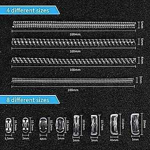 Ring Size Adjuster for Loose Rings, Multiple Size, Ring Sizer, Mandrel for Making Jewelry Guard, Resizer, Spacer, Spiral Silicone Tightener Set with Polishing Cloth