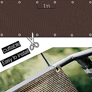 LIXIONG Sunshade Netting, Rectangle Sunblock Fabric Privicy Canopy, 95% Sunlight Shelter Shade Cloth Net for Backyard Patio, Custom Size, Silent in The Wind (Color : Brown, Size : 0.6x2cm)