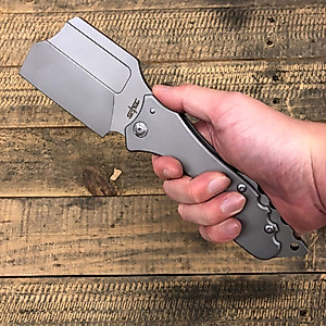 10.75" Extreme Giant Stainless Steel Tactical Folding Cleaver Knife Hunting Camping Outdoor