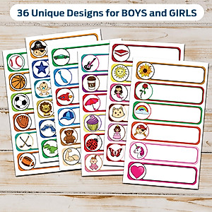 108-PACK Baby Bottle Labels, Daycare Labels. Name Labels / Clothing Labels for Daycare, School, Sports, Kids Gear. Waterproof, Self Laminating, & Heat Resistant!