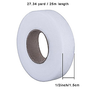 Outus 2 Rolls Fabric Fusing Tape Adhesive Hem Tape Iron on Tape Each 1/2 Inch(White, 27 Yards)