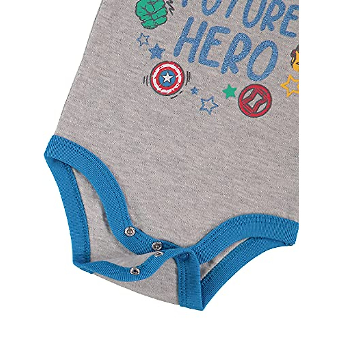 Marvel The Avengers Baby Boys Clothing 3-Piece Set with Bodysuit, Pants, and Bib Baby Boy Clothes (Grey/Blue, 6-9 Months)