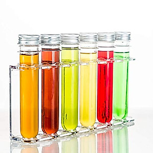 BTSD-home 25x140mm(40ml) Plastic Test Tubes with Screw Caps for Gumball Candy Storage, Bath Salt Vials, Hot Cocoa Containers, Bridal Shower, Baby Shower, Wedding, Kids Birthday Party Favors（30 Pack）