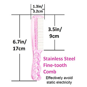 EUICAE Hair Extensions 1 Steel Comb for Free Clip in Hair Extensions Highlights Straight Long Hairpiece Hair Accessories for Girls Women Kids Doll Hair Pieces Colored Wigs Pieces (Cherry pink)