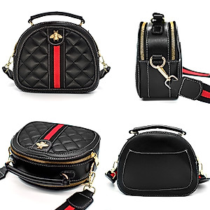 Beatfull Designer Bee Crossbody Bags for Women Stylish Round Quilted Shoulder Purse Small Leather Top Handle Cross Body Handbag